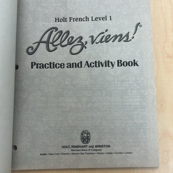 Holt, Rinehart and Winston | Office | Allez Viens Holt French Level ...